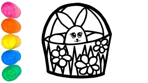 Як намалювати кролика у кошику на Великдень Youtube