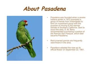 Pasadena California Slideshow Ppt