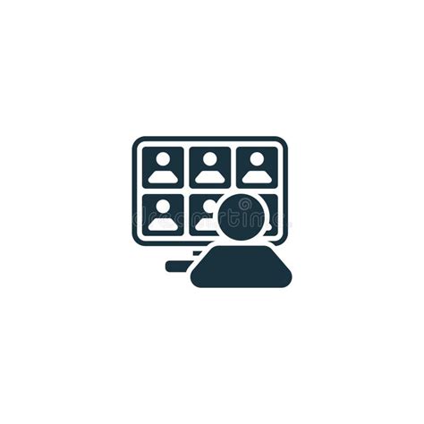 Virtual Meetings Icon Monochrome Simple Remote Work Icon For Templates Web Design And