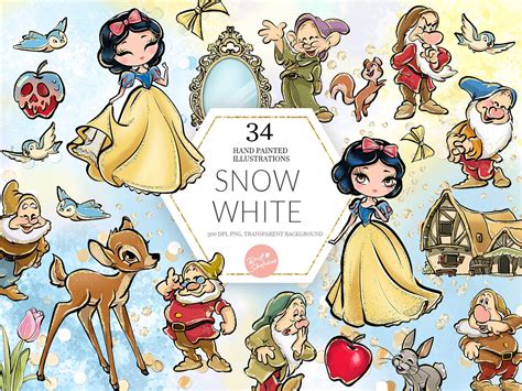 Snow White Original Story Characters Clipart
