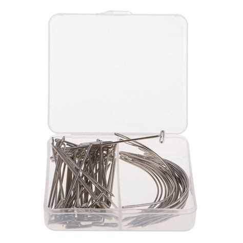 70 Pieces Wig Making Pins Needles Set Steel Wig T Pins And C Curved Needles Hair