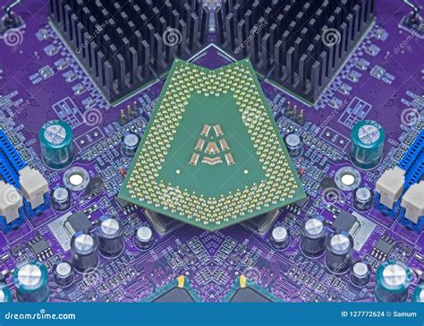 Cpu Pins And Circuit Mother Board Stock Photo Image Of Network Industry 127772624