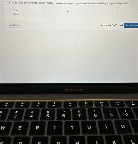 Solved The Future Value Of An Ordinary Annuity Factor Is