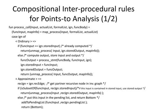 Ppt Context Sensitive Inter Procedural Points To Analysis In The Presence Of Function Pointers