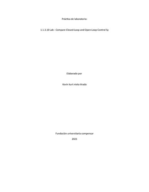 11310 Lab Compare Closed Loop And Open Loop Control Sy Práctica De Laboratorio 113 Lab