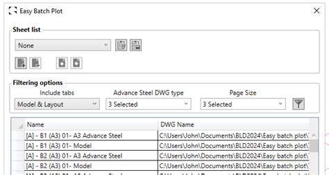 Batch Plot Filtering Options