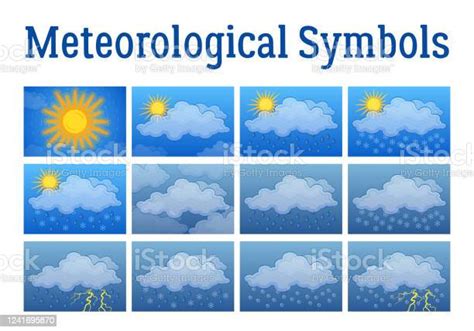 Meteorological Symbols Set Stock Illustration Download Image Now