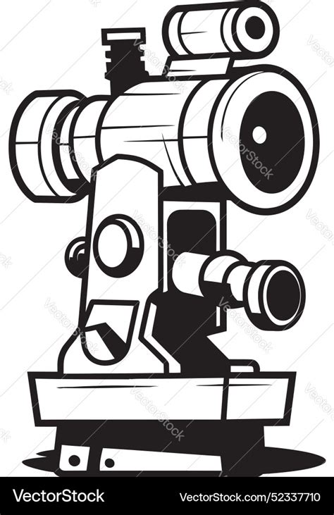 Black Vision Microscope Iconic Design Lens Focus Vector Image