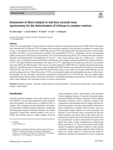 Pdf Assessment Of Direct Analysis In Real Time Accurate Mass