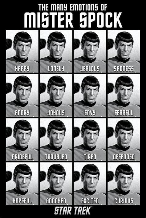 Star Trek Spock Many Emotions Poster Trippystore