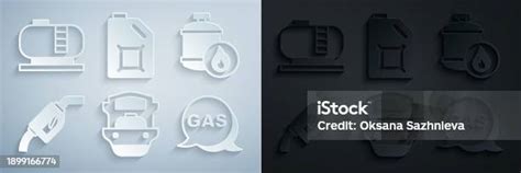 유조선 프로판 가스 가솔린 펌프 노즐 위치 및 스테이션 모터 오일 용기 및 저장 아이콘을 설정합니다 벡터 0명에 대한 스톡 벡터 아트 및 기타 이미지 Istock