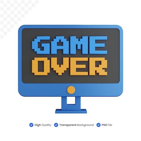 Premium Psd 3d Rendering Monitor With Game Over On The Screen Isolated Premium Psd 3d Rendering Monitor With Game Over On The Screen Isolated