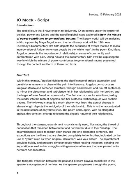 Io Mock Script Pdf Poetry