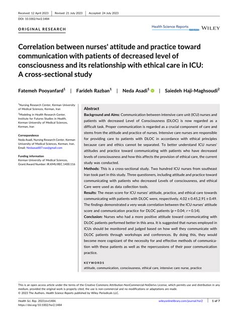 Pdf Correlation Between Nurses Attitude And Practice Toward