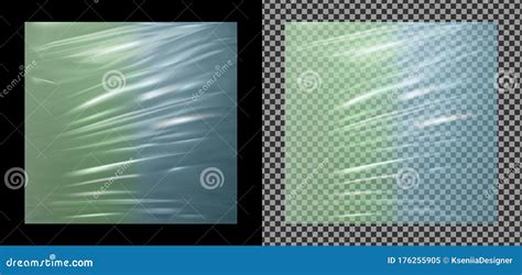 Plastic Wrapper Texture Overlay Stretch Wrap Cartoon Vector