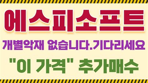 에스피소프트 급할수록 돌아가야 합니다 기다리세요 이 가격 추가매수 주가전망및 목표가 에스피소프트 Youtube