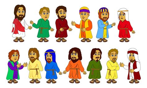 Personagens De Desenhos Animados De Jesus E Discípulos ótimos Para