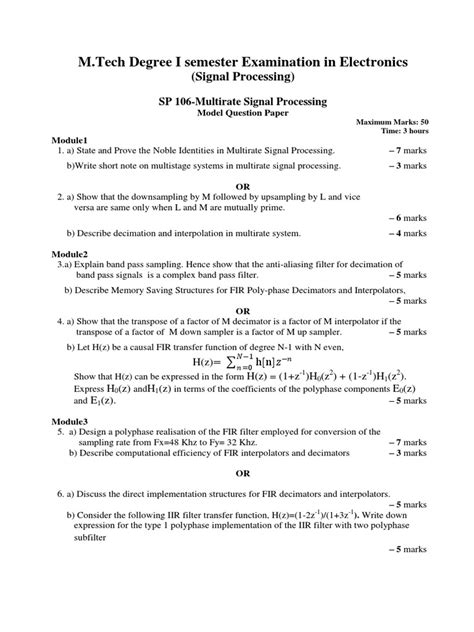 Designing And Analyzing Multirate Signal Processing Systems Through