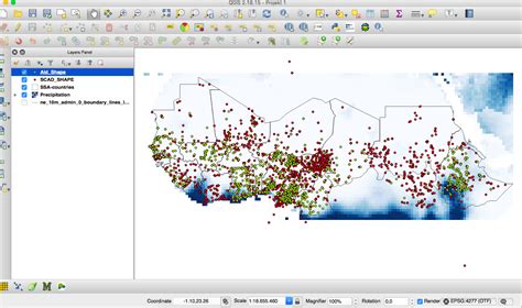Raster Analyzing Precipitation Data With Conflict Data In QGIS Geographic Information