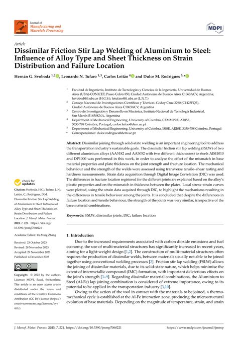 Pdf Dissimilar Friction Stir Lap Welding Of Aluminium To Steel