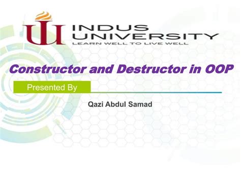 Constructor And Destructor In Oop