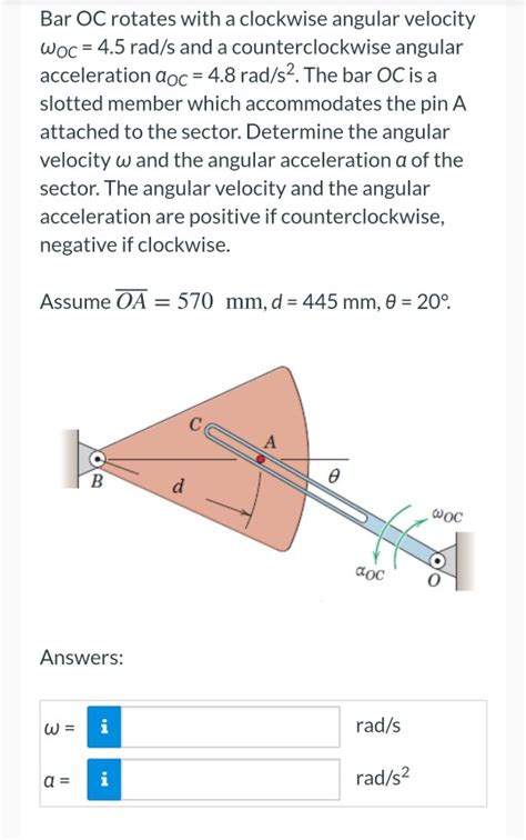 Solved Bar Oc Rotates With A Clockwise Angular Velocity Woc