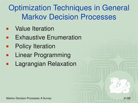 PPT Markov Decision Processes A Survey PowerPoint Presentation Free Download ID
