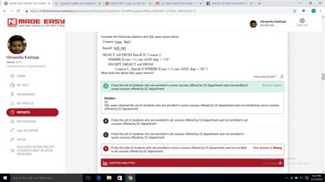 Databases Madeeasy Test Series 2019 Databases Relational Algebra