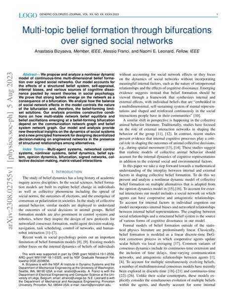 Multi Topic Belief Formation Through Bifurcations Over Signed Social Networks Deepai