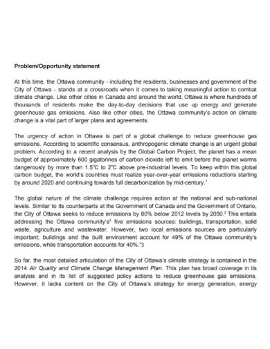 Free 10 Opportunity Problem Statement Samples In Pdf Doc