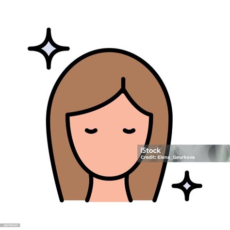 여자의 얼굴과 머리 색깔 벡터 실루엣 여성 뷰티 프로필 간단한 기호입니다 미용 절차 미용실 서비스 미용 술 여성 보살핌 미용사 서비스 건강관리와 의술에 대한 스톡 벡터 아트