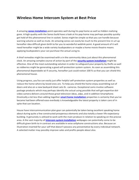 Wireless Home Intercom System At Best Price