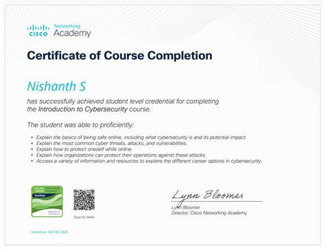 Cybersecurity Cisconetworkingacademy Learning Networking Nishanth S
