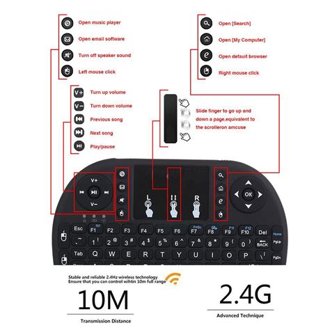 Rechargeable 2 4ghz Backlite Wireless Keyboard Touchpad Fly Air Mouse With Manual Itplaza Pk