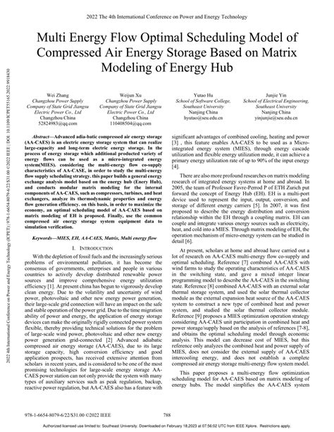 Pdf Multi Energy Flow Optimal Scheduling Model Of Compressed Air Energy Storage Based On