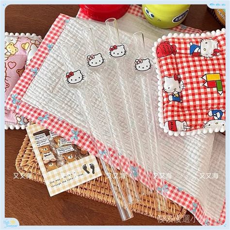 呦呦優選小鋪🎁卡通kitty貓玻璃吸管高硼硅玻璃耐冷耐熱奶茶粗吸管通用飲料吸管 呦呦 蝦皮購物