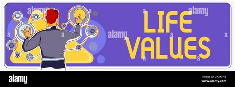 Conceptual Display Life Values Internet Concept Things That You Believe Are Important In The