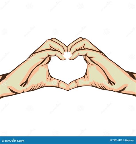 Hands Making Heart Gesture Image Stock Vector Illustration Of Falling