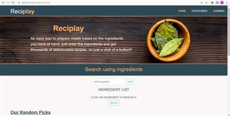 GitHub Shriya Tiwari Reciplay Website A Website Built Using Basic