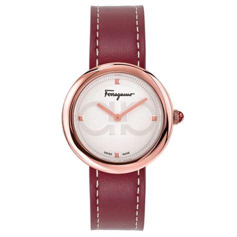 Salvatore Ferragamo Chic Red Leather Strap Watch 32mm Sfmf00221