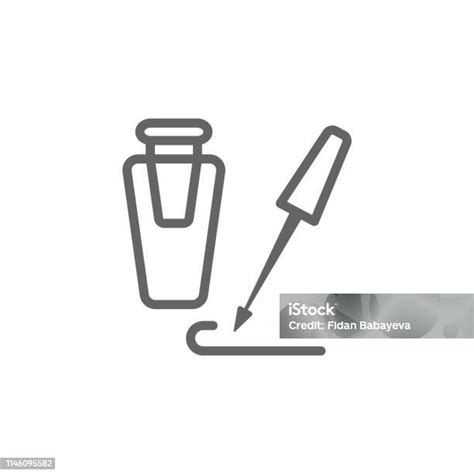 아이 라이너 개요 아이콘입니다 아름다움과 화장품 그림 아이콘의 요소입니다 기호와 기호는 웹 로고 모바일 앱 Ui Ux에 사용할 수 있습니다 메이크업 화장품에 대한 스톡 벡터