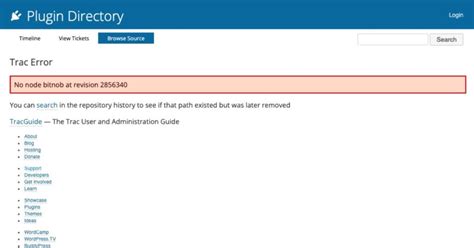 Svn Fix Trac Error No Node At Revision Wp Plugin