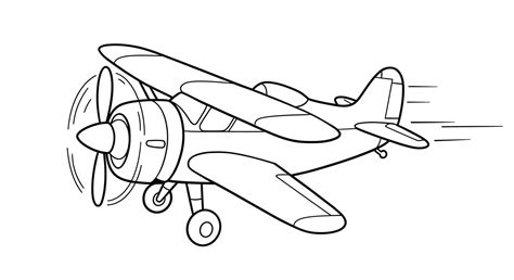 A Coloring Page With A Small Airplane 59034651 Vector Art At Vecteezy
