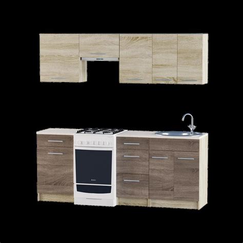 Кухня модульна зі стільницею врізною мийкою і сифоном еверест еко набір 2 0 м комбі дуб сонома