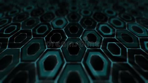 Seamlessly Graphene Atom Nanostructure Loopable Animation In Form Of Honeycomb Concept