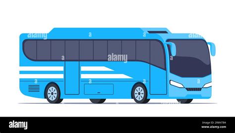 Big Tour Bus Public Passenger Transport Modern Touristic Bus Vector Illustration Stock Vector