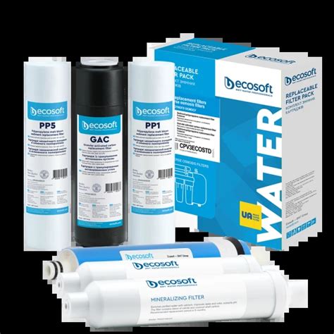 Комплект з 6 картриджів для фільтра зворотного осмосу Ecosoft Standard з мінералізатором