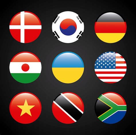 플래그 설정 프리미엄 벡터