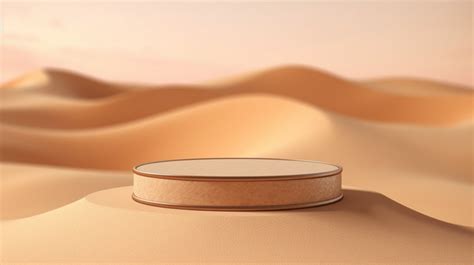 추상 플랫폼과 석재 배경 3d 렌더가 있는 초현실적인 모래 언덕 연단 제품 돌 연단 연단 디스플레이 배경 일러스트 및 사진