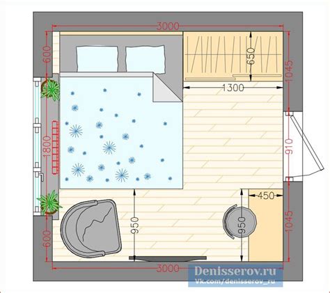 Планировка и план спальни 9 кв м фото с размерами Студия Дениса Серова Планировки